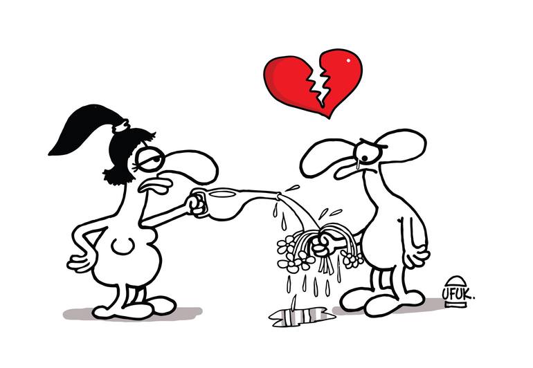 Failed Love Drawing by Uyanik Cartoon | Saatchi Art