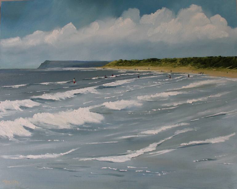 North Coast Swimmers Painting by John Halliday | Saatchi Art United Kingdom