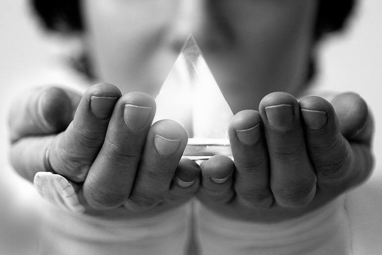 Magic pyramid - Woman's nature series - black and white cinema portrait ...