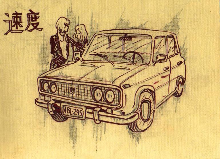 LADA 2103 Drawing by Nickolay Mikhaylov | Saatchi Art