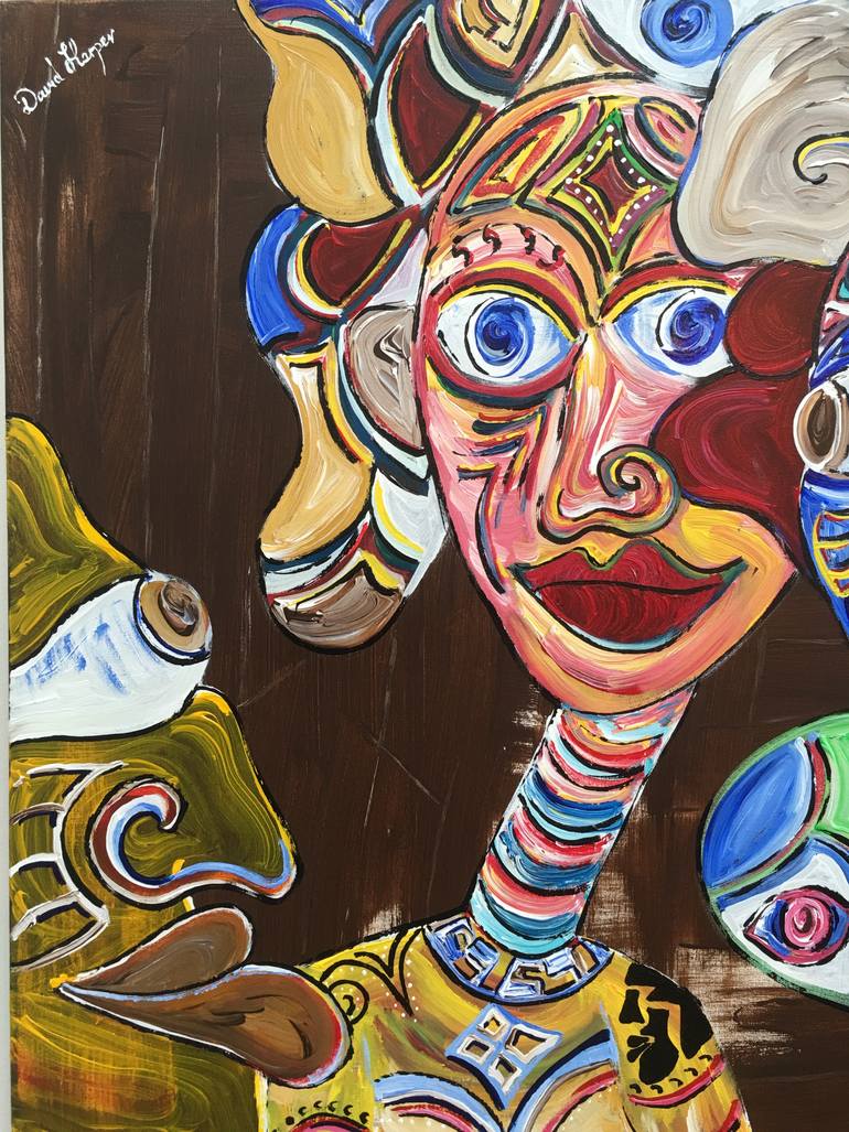 People Watching Africa Painting by David Harper | Saatchi Art