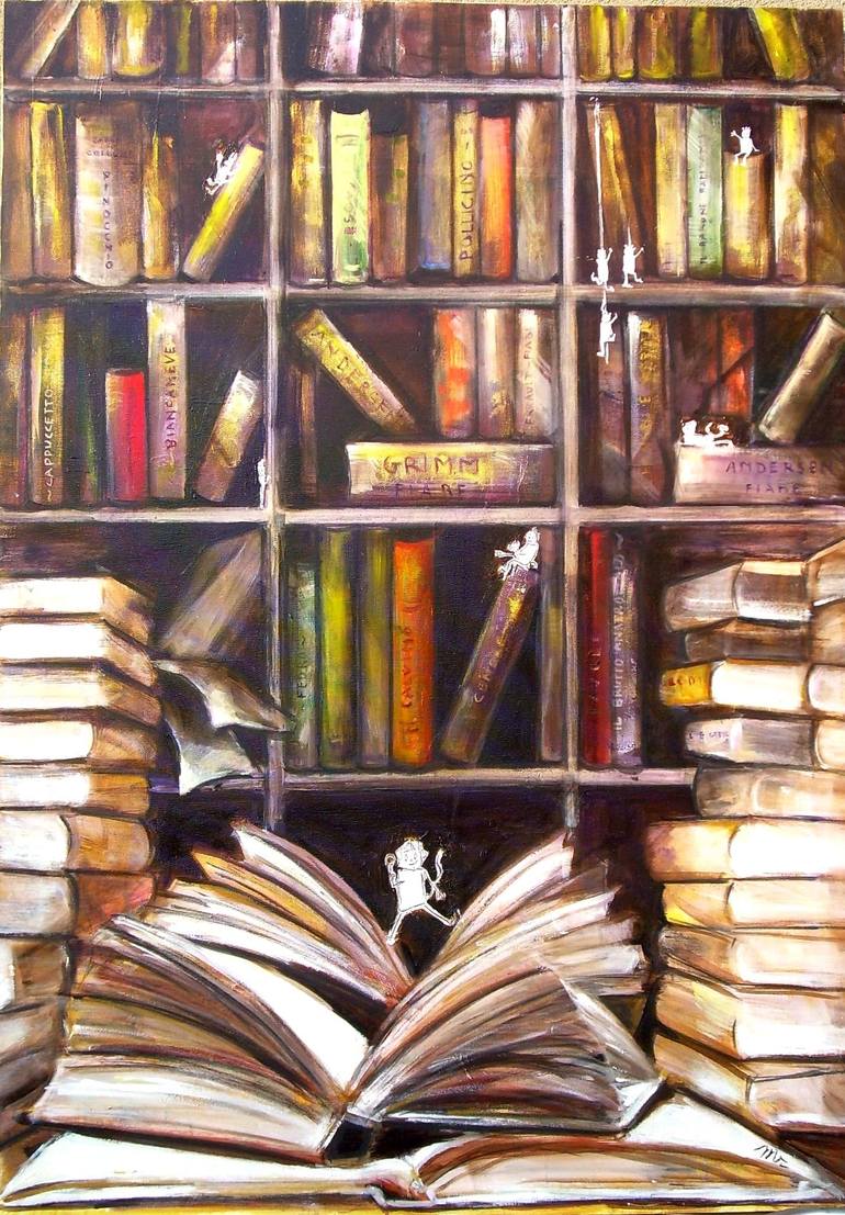Acari's library (venduto) Painting by michela banfi | Saatchi Art