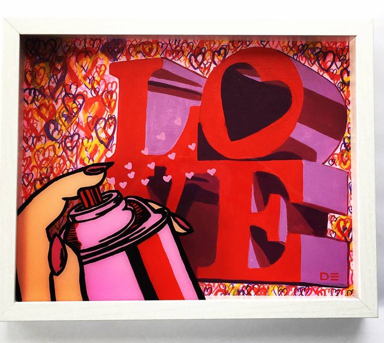 ROY LOVES heARTs Painting by Dominique Steffens | Saatchi Art