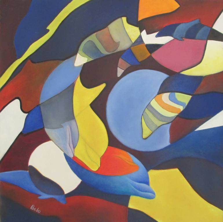 Dolphins Painting by Mark Belo | Saatchi Art