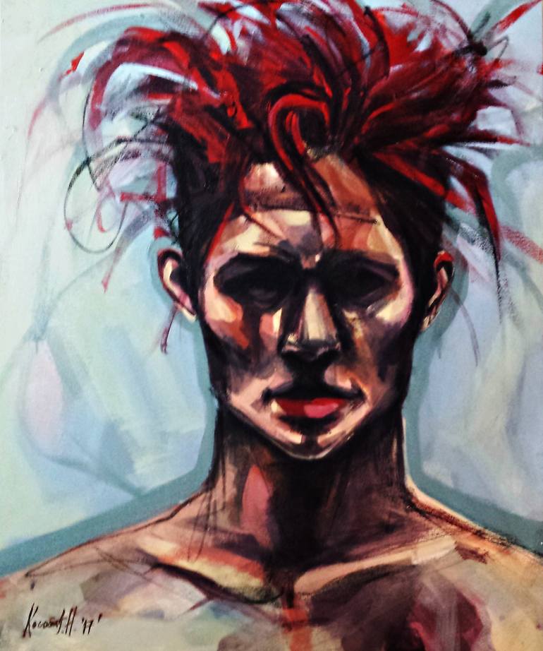 Flame boy Painting by Nevena Kostic | Saatchi Art