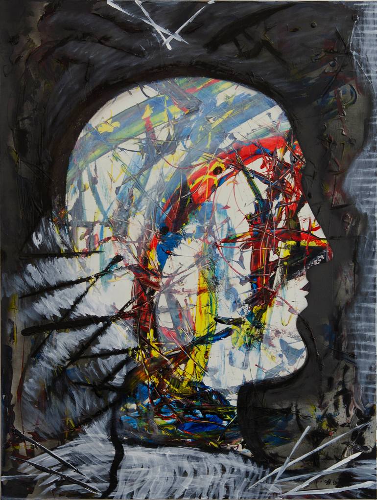 PORTRAIT MASKED Painting by Marco Felice | Saatchi Art