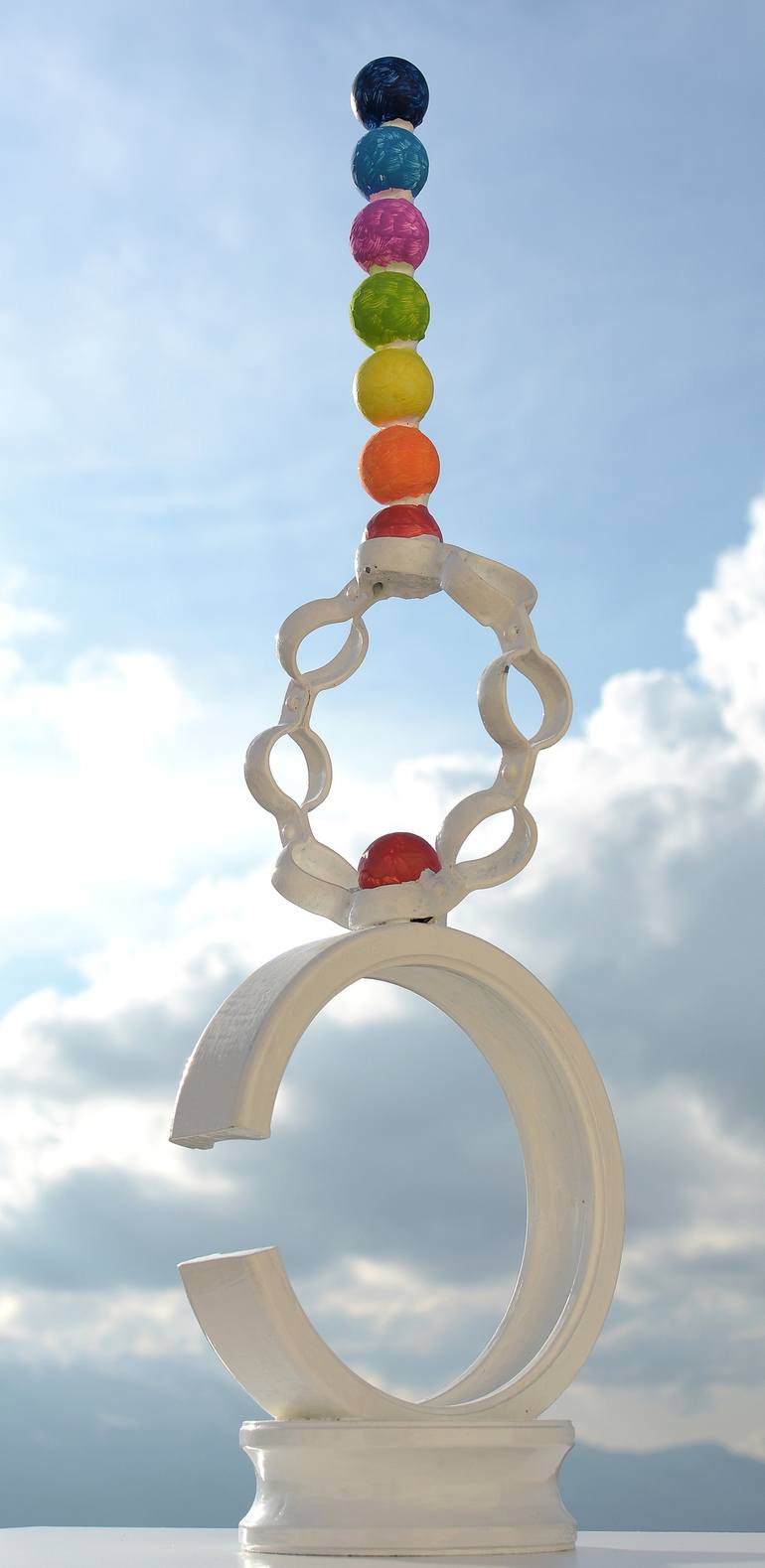 White rings and coloured balls Sculpture by Marco Felice | Saatchi Art