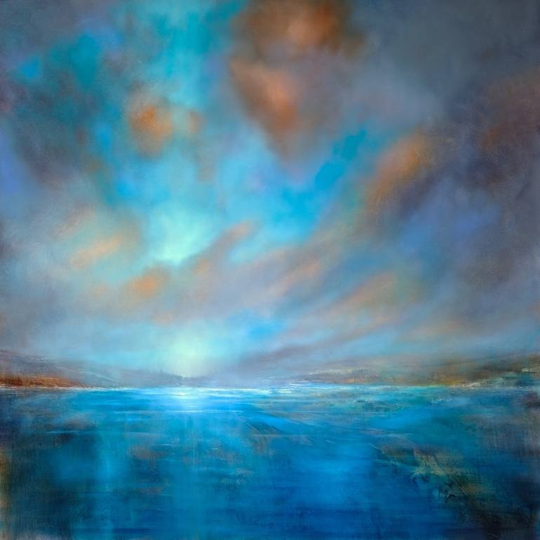 blaue Weite - blue expanse Painting by Annette Schmucker | Saatchi Art