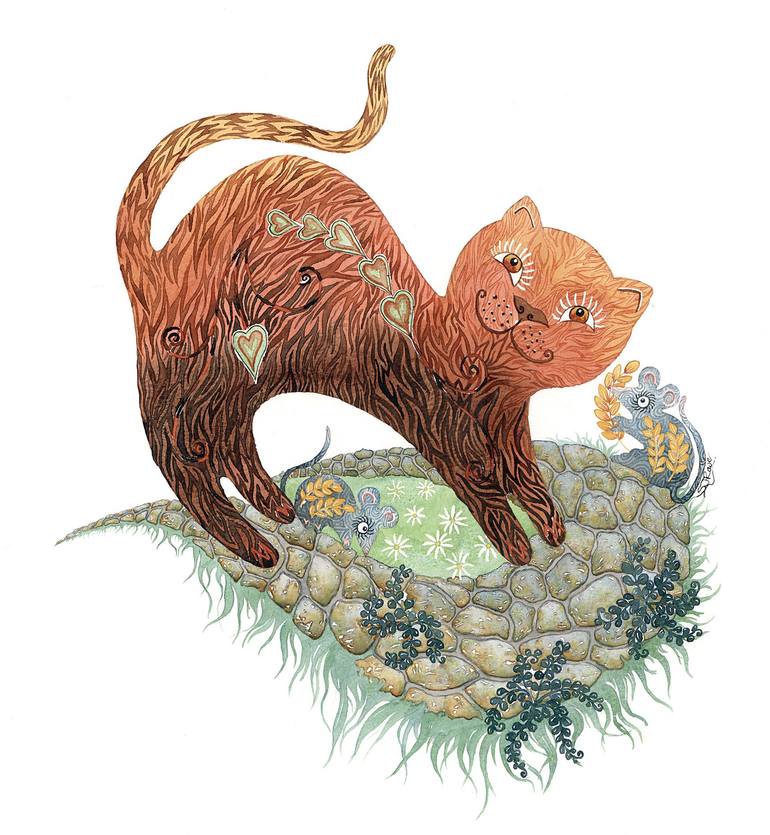 A Game of Cat and Mouse Painting by Sue Rowe | Saatchi Art