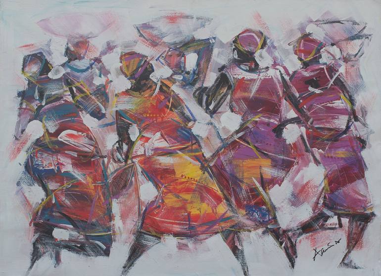 Market gesture Painting by Henry Appiah | Saatchi Art