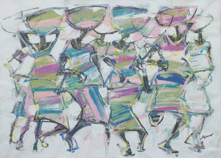 Calabash ladies 2 Painting by Henry Appiah | Saatchi Art