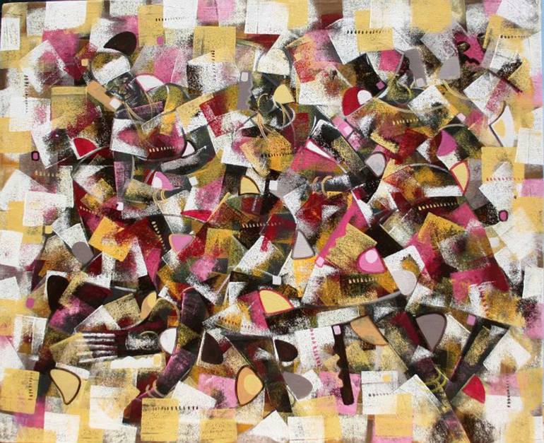 Mapuka Dancers Painting by Henry Appiah | Saatchi Art