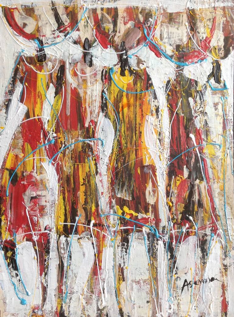 Busy Time Painting by Henry Appiah | Saatchi Art