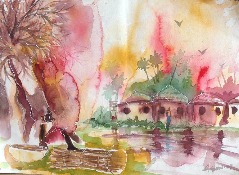 Firewood Fetcher Painting by Henry Appiah | Saatchi Art