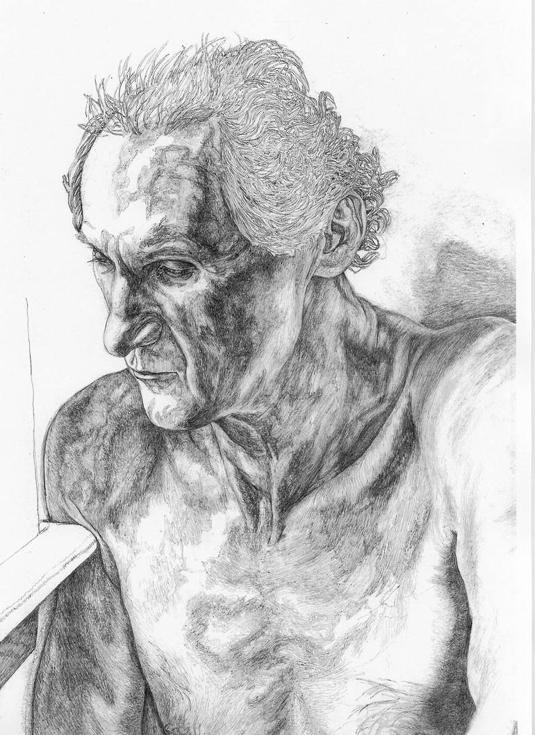 Man Looking Out of a Window II Drawing by Randy Klinger | Saatchi Art