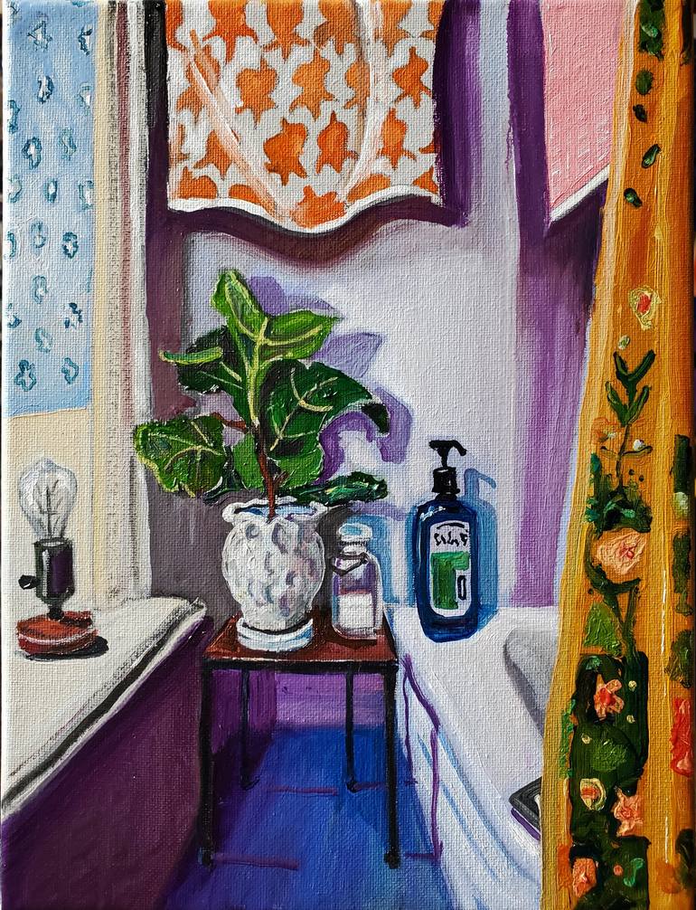 Still Life with Fiddle Leaf Fig Painting by Shelton Walsmith | Saatchi Art