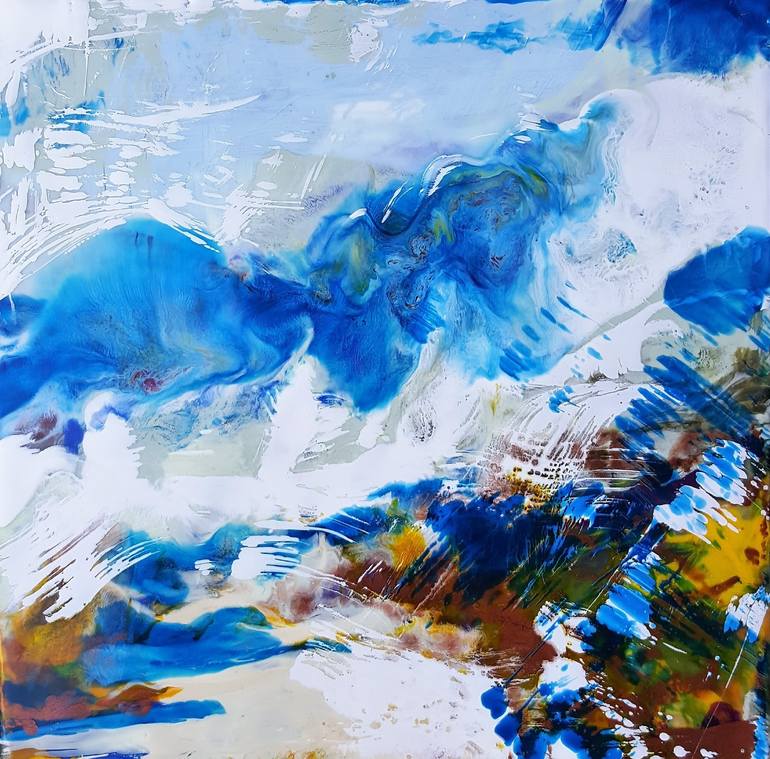 Encaustic By the Sea Painting by Vicki Fisher-Lerer | Saatchi Art