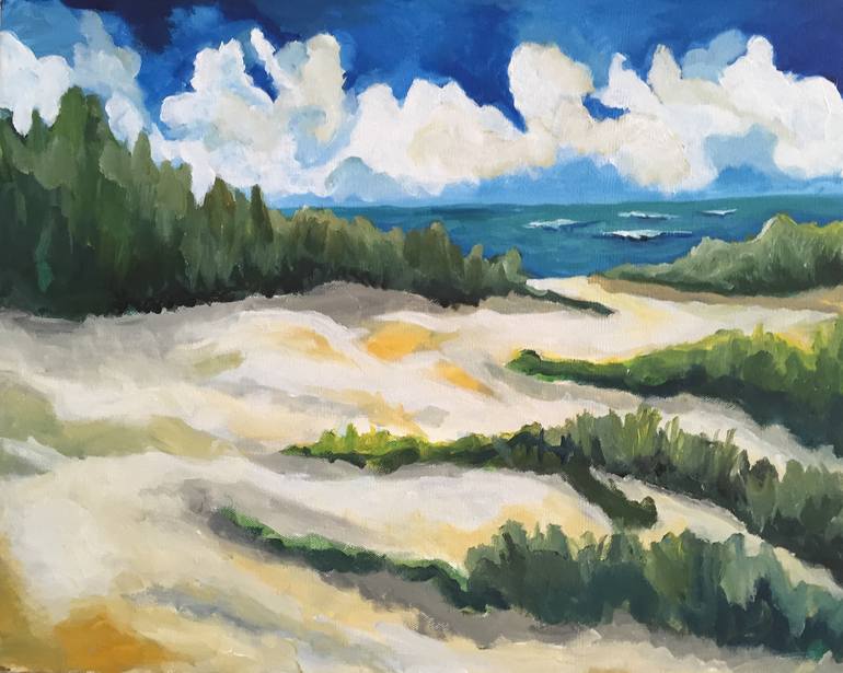 A Day at The Beach Painting by Nicky Spaulding | Saatchi Art