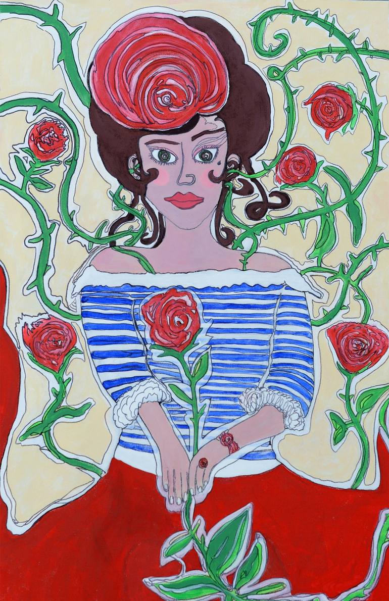 Rosa que linda eres Painting by Gabriela Rodriguez | Saatchi Art