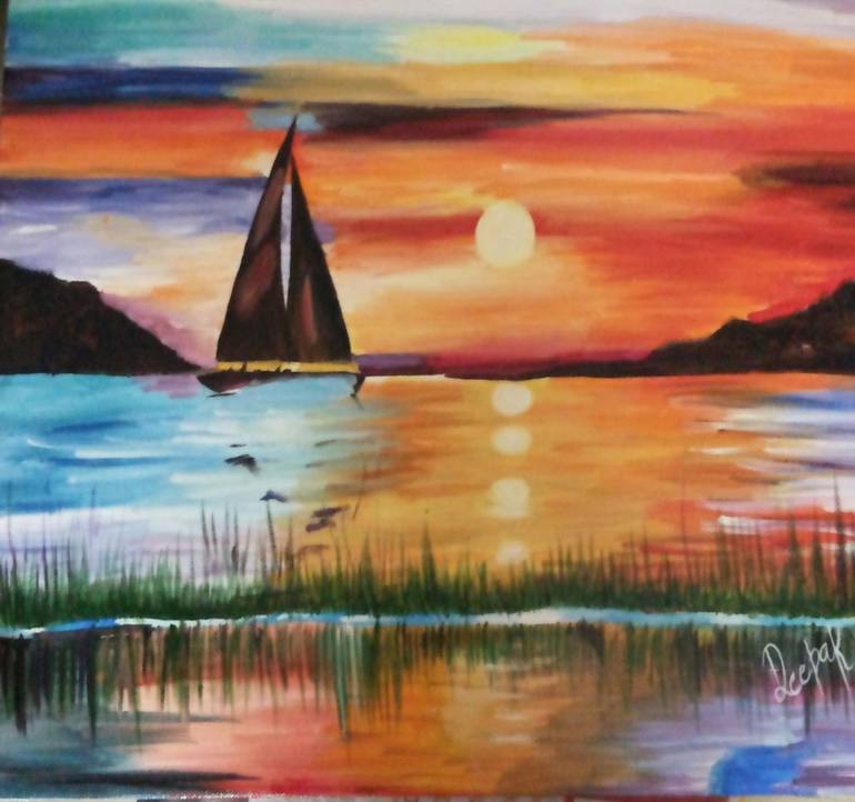 Sunrise Painting by Deepak Sapra | Saatchi Art