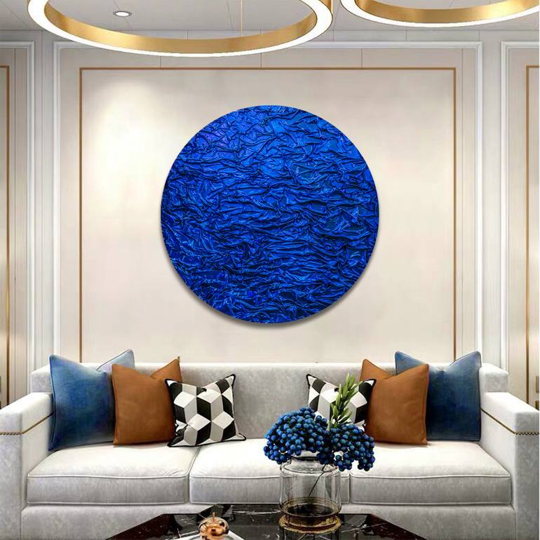 Blue abstract circle wall art Sculpture by ANDREA PALLANG | Saatchi Art