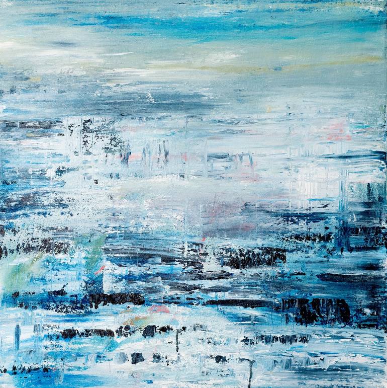 Blue abstract painting DH337 Painting by Radek Smach | Saatchi Art