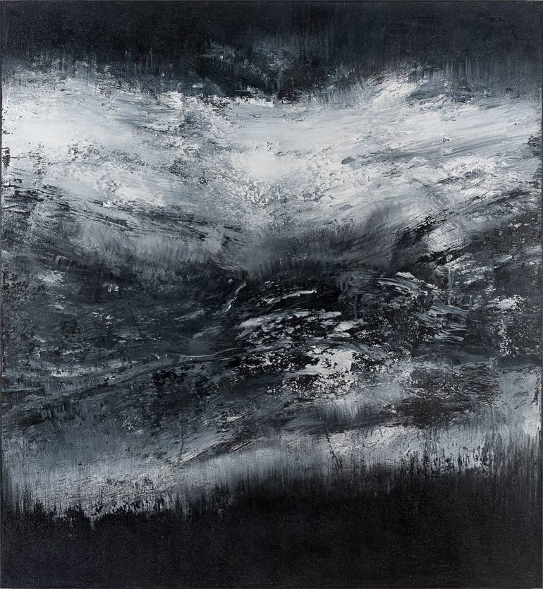 Black abstract painting BW153 Painting by Radek Smach | Saatchi Art