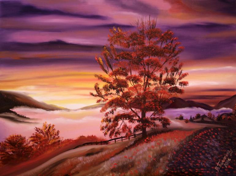 Autumn's Morning Painting by Valentyna Pylypenko | Saatchi Art