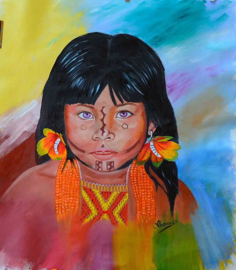 Brazilian child Painting by Maria Azucena Abanses | Saatchi Art