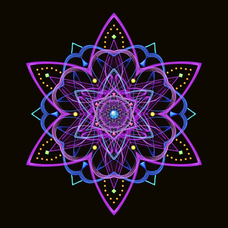 Purple Mandala Mixed Media by Digital Crafts | Saatchi Art