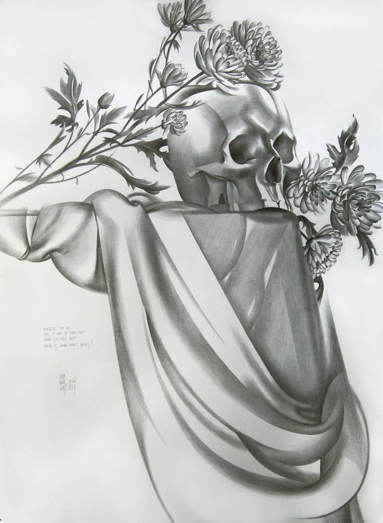 Dead Man's Bones Drawing by Aleksandra Piatnitskaia | Saatchi Art
