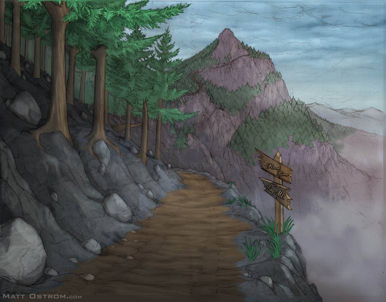 Rock Pine Road Drawing by Matt Ostrom | Saatchi Art