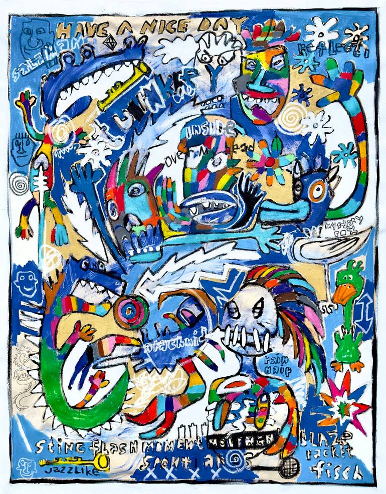 Second Night Blues Painting by Jonas Fisch | Saatchi Art