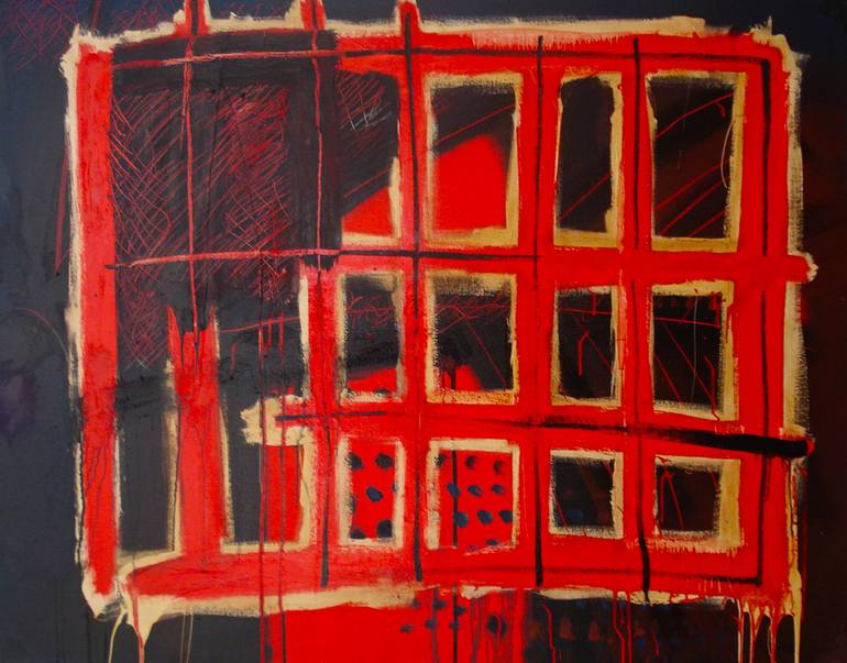 Red cage Painting by Mario Torroella | Saatchi Art