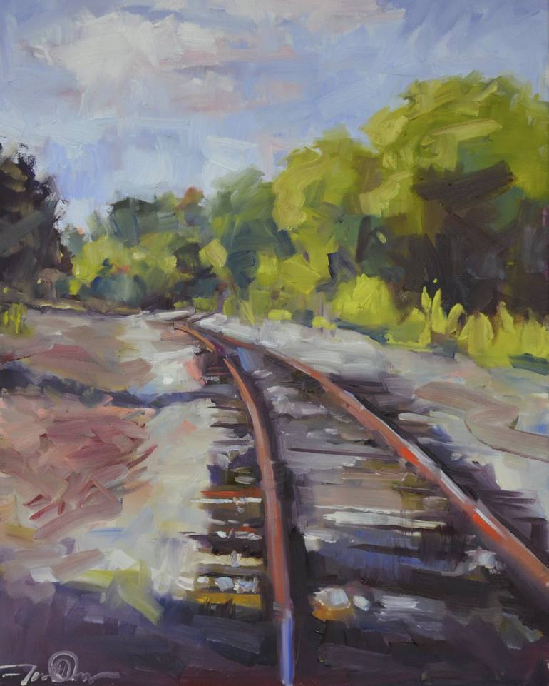 Forgotten Road, The Railroad Series Painting by Jason Prigge | Saatchi Art