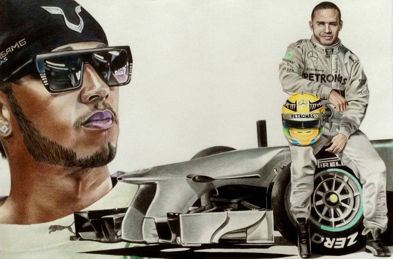 LEWIS HAMILTON Drawing by Anna Gutek | Saatchi Art