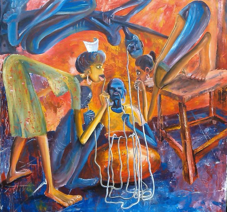 happy hour Painting by Patrick N Karanja | Saatchi Art