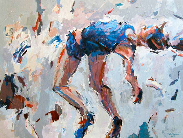 Jumping Series - #1 (sold) Painting by Majid Eskandari | Saatchi Art