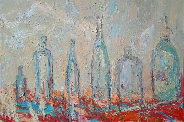 Still life with bottles Painting by Renata Szpunar | Saatchi Art