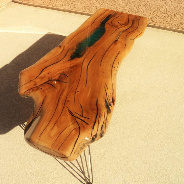 Living River / Oak Slab Table Sculpture by Corey Ellis | Saatchi Art