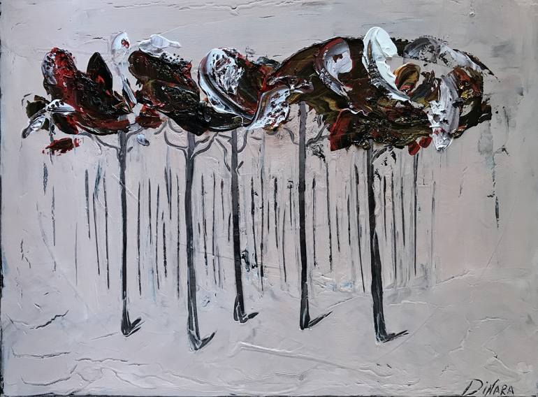 Abstract Trees Painting by Dinara Omarova | Saatchi Art