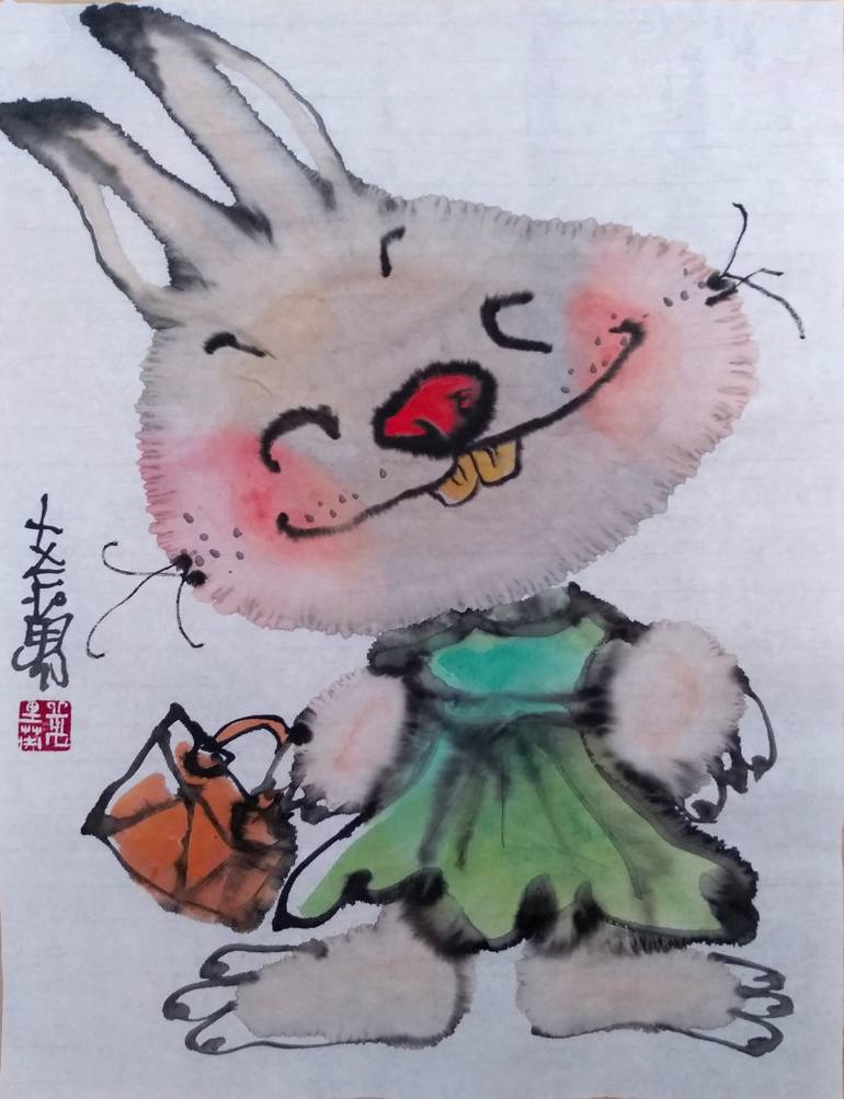 Rabbit / Colleague / Boss Drawing by WAN LIYING | Saatchi Art