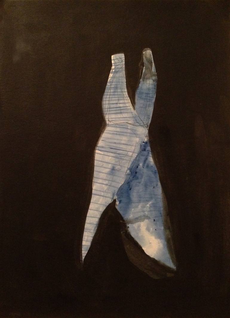 Black and Blue: Forgotten Drawing by Maimuna Adam | Saatchi Art