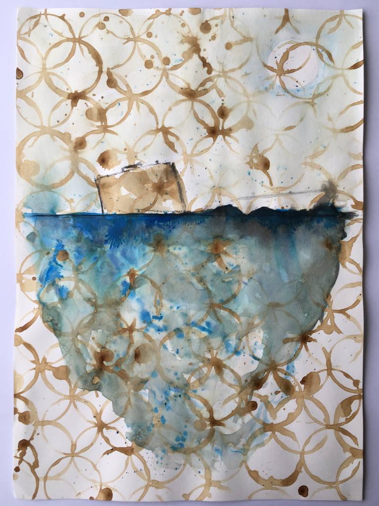 Floating Suitcase Painting by Maimuna Adam | Saatchi Art