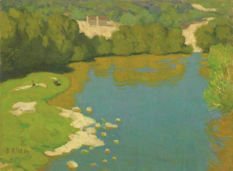 The Tiber River at Pontecutti Painting by Ben Rikken | Saatchi Art