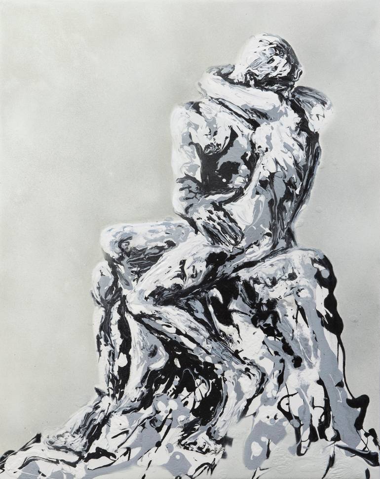 'The Kiss' Homage to Rodin Painting by Nicola Rowley | Saatchi Art