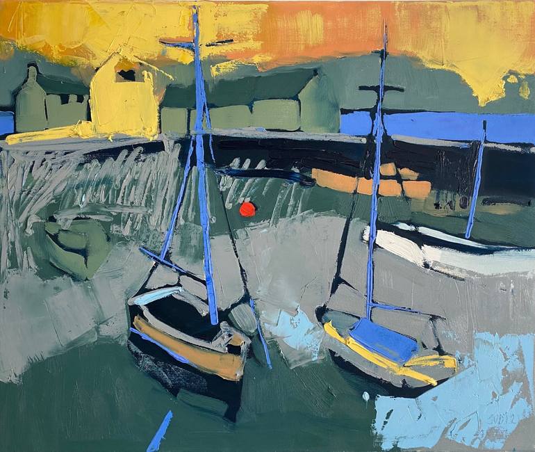 Paignton Harbour Painting by Judyta Adamczyk | Saatchi Art