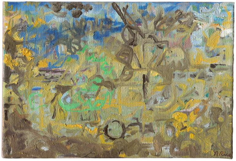 Backyard Dusk Painting by Nathaniel Rice | Saatchi Art