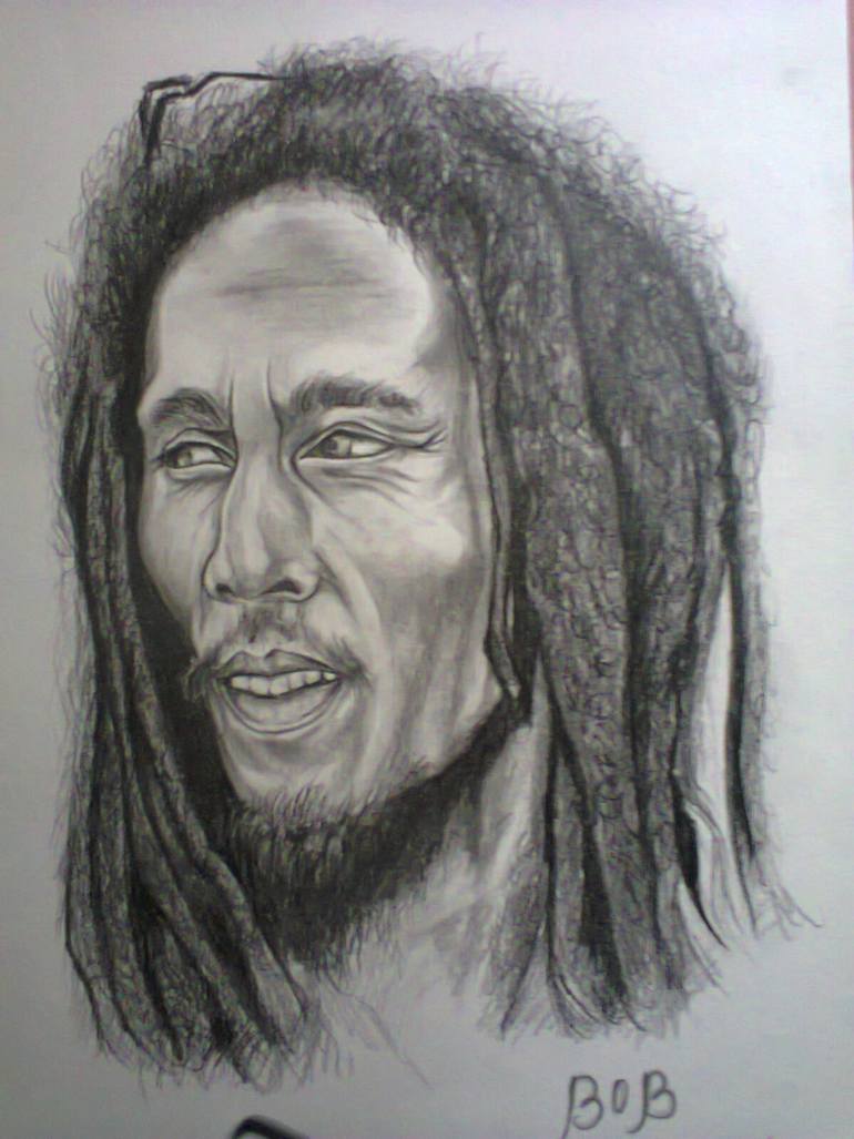 Bob marley's portrait Drawing by Arka Karmakar | Saatchi Art