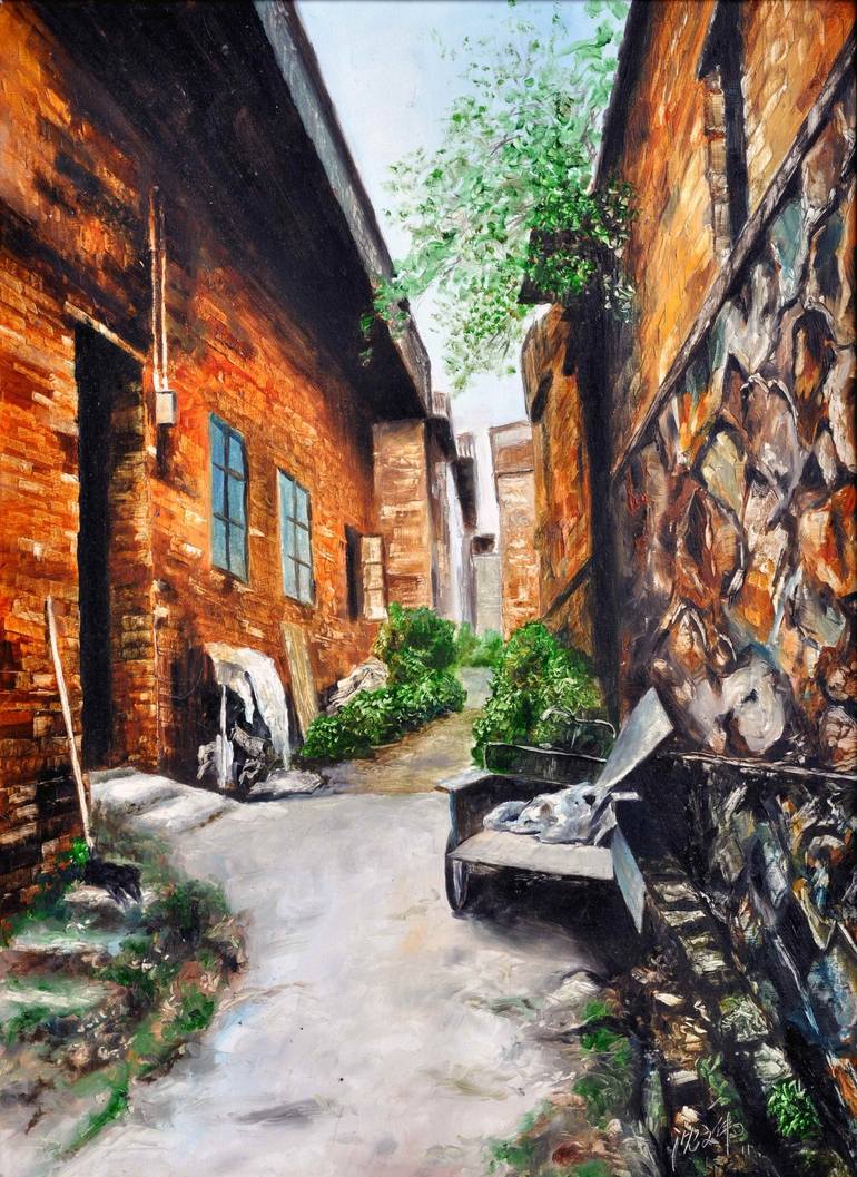 Alleyway Painting by David Shen | Saatchi Art